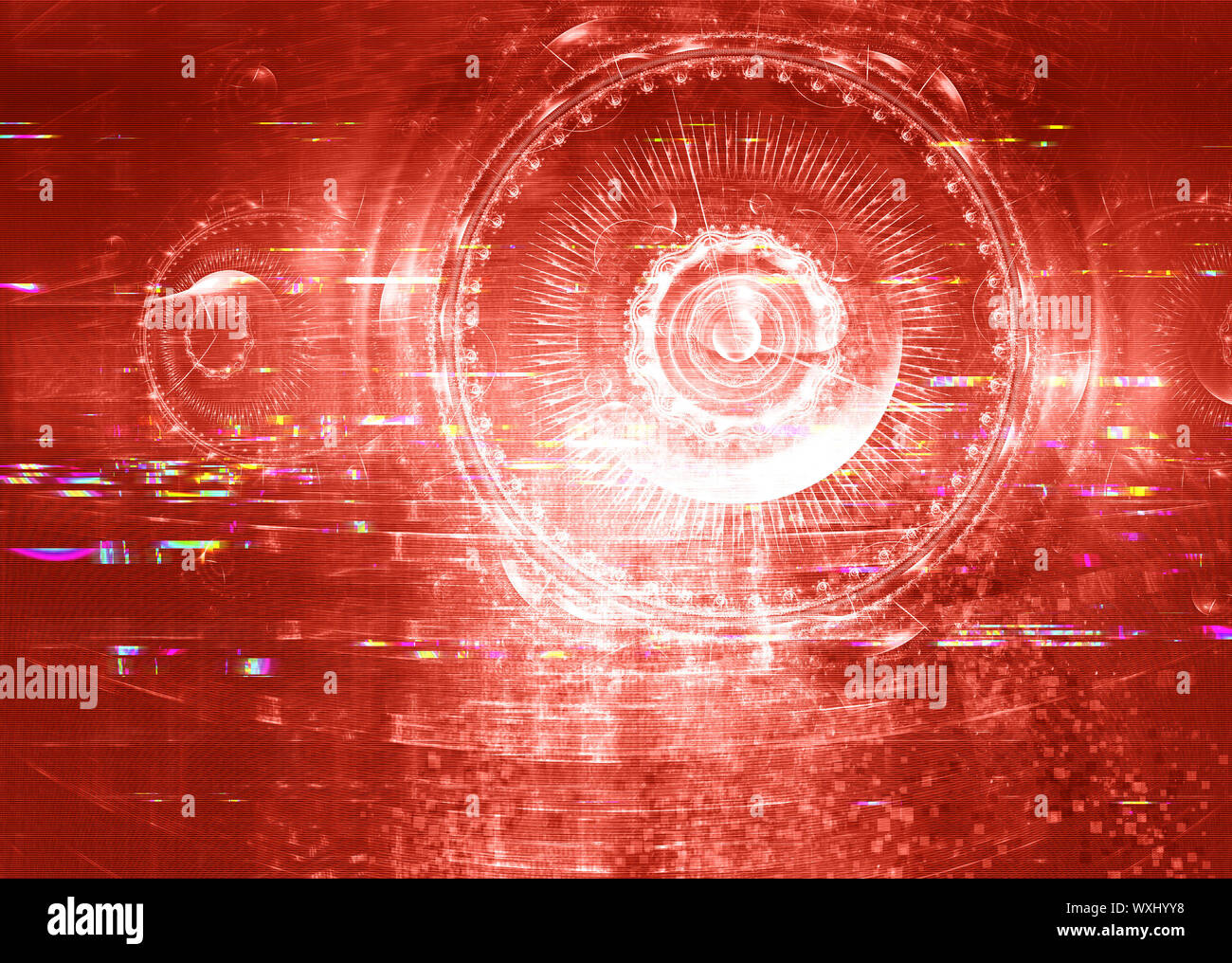 Grunge glitchy texture with tv screens as abstract background Stock ...