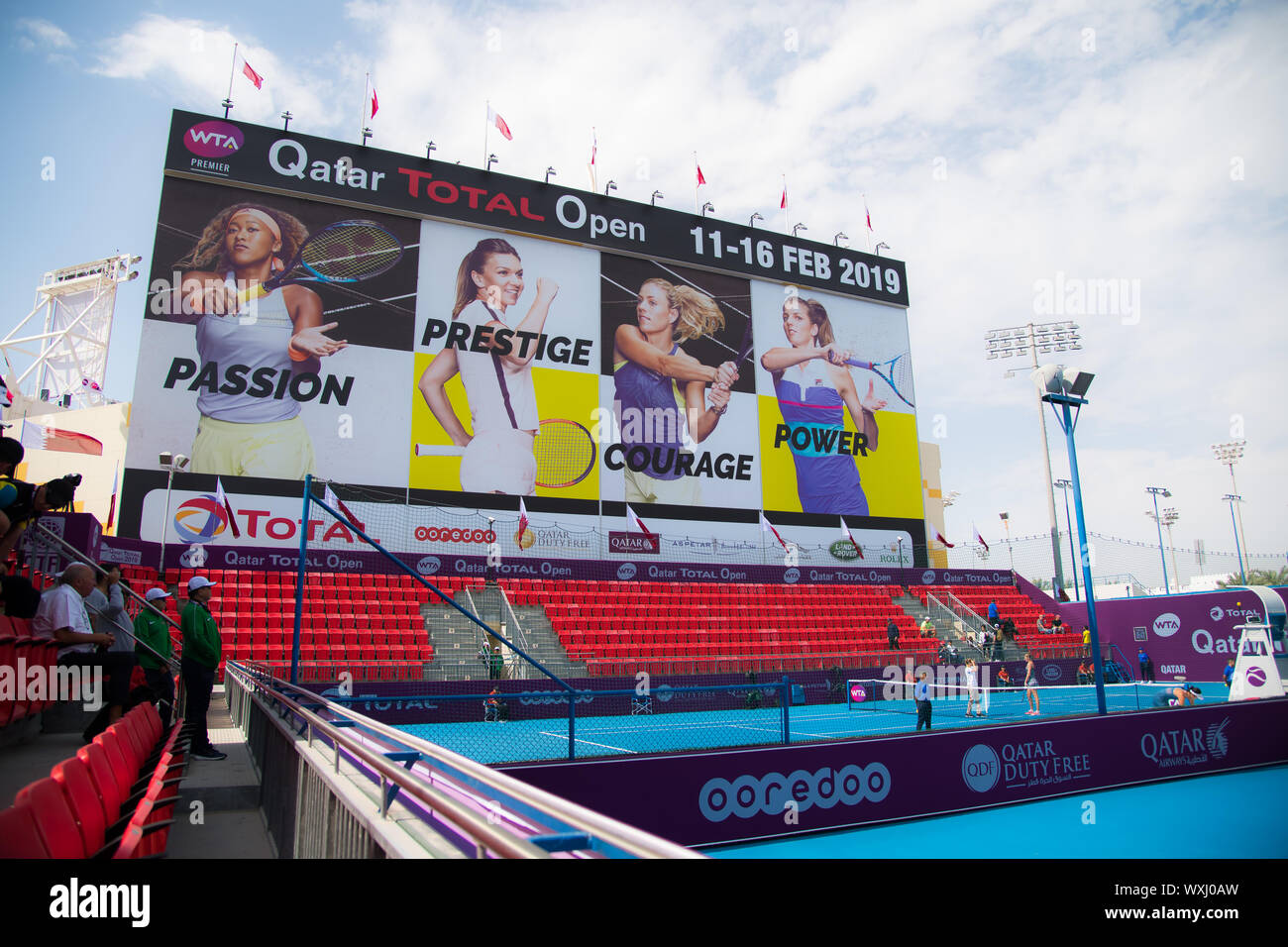 Ambiance during qualifications for the 2019 Qatar Total Open WTA ...