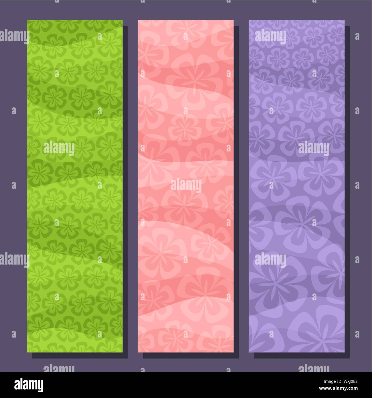 Vector set of vertical banners for Spring season: 3 layouts with floral ...