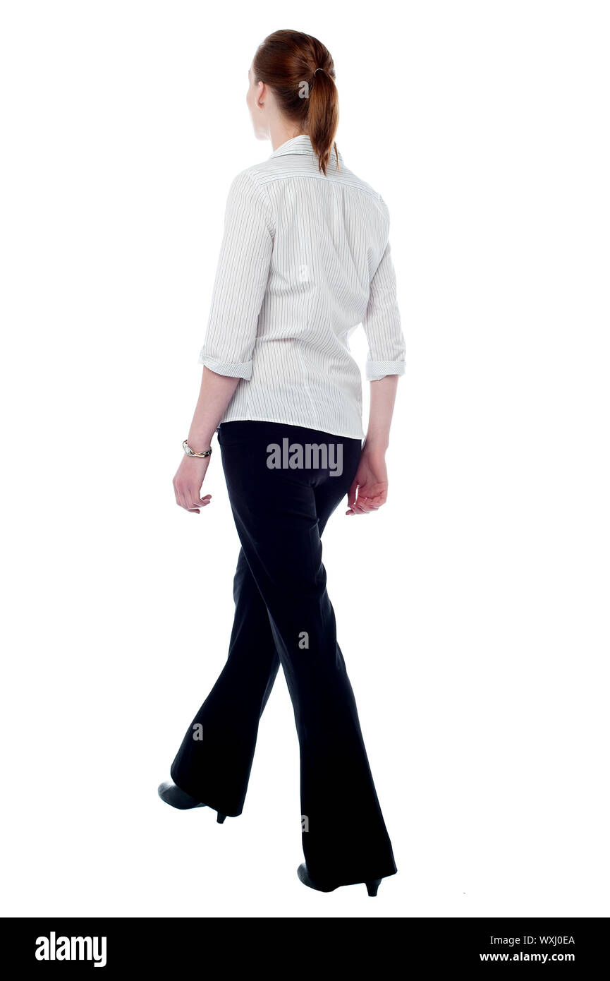 Business woman walking back view Cut Out Stock Images & Pictures - Alamy