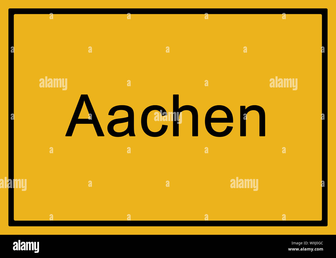 Typical german yellow city sign Augsburg Stock Photo - Alamy