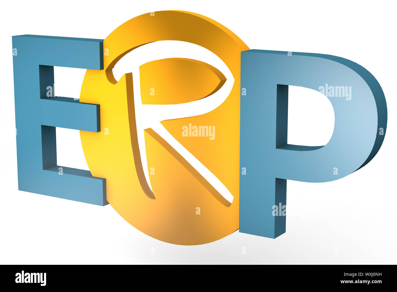acronym concept: ERP for Enterprise Resource Planning isolated on white ...