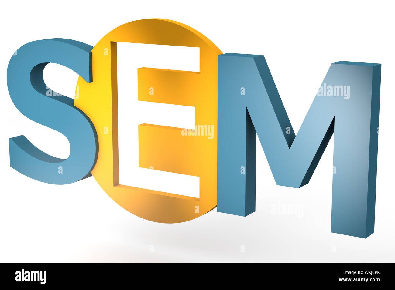 acronym concept: SEM for Search Engine Marketing isolated on white ...