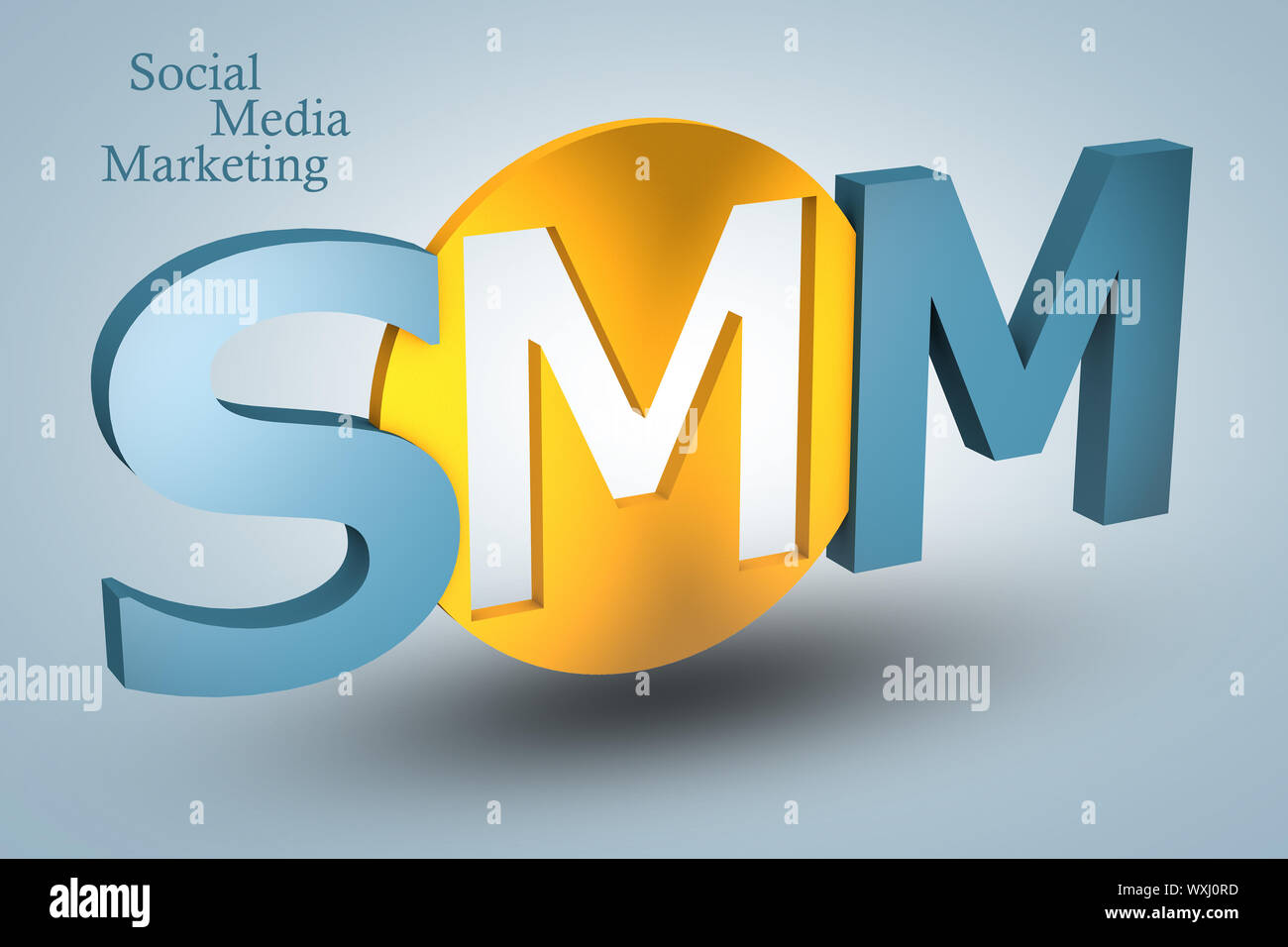acronym concept: SMM for Social Media Marketing on blue background ...