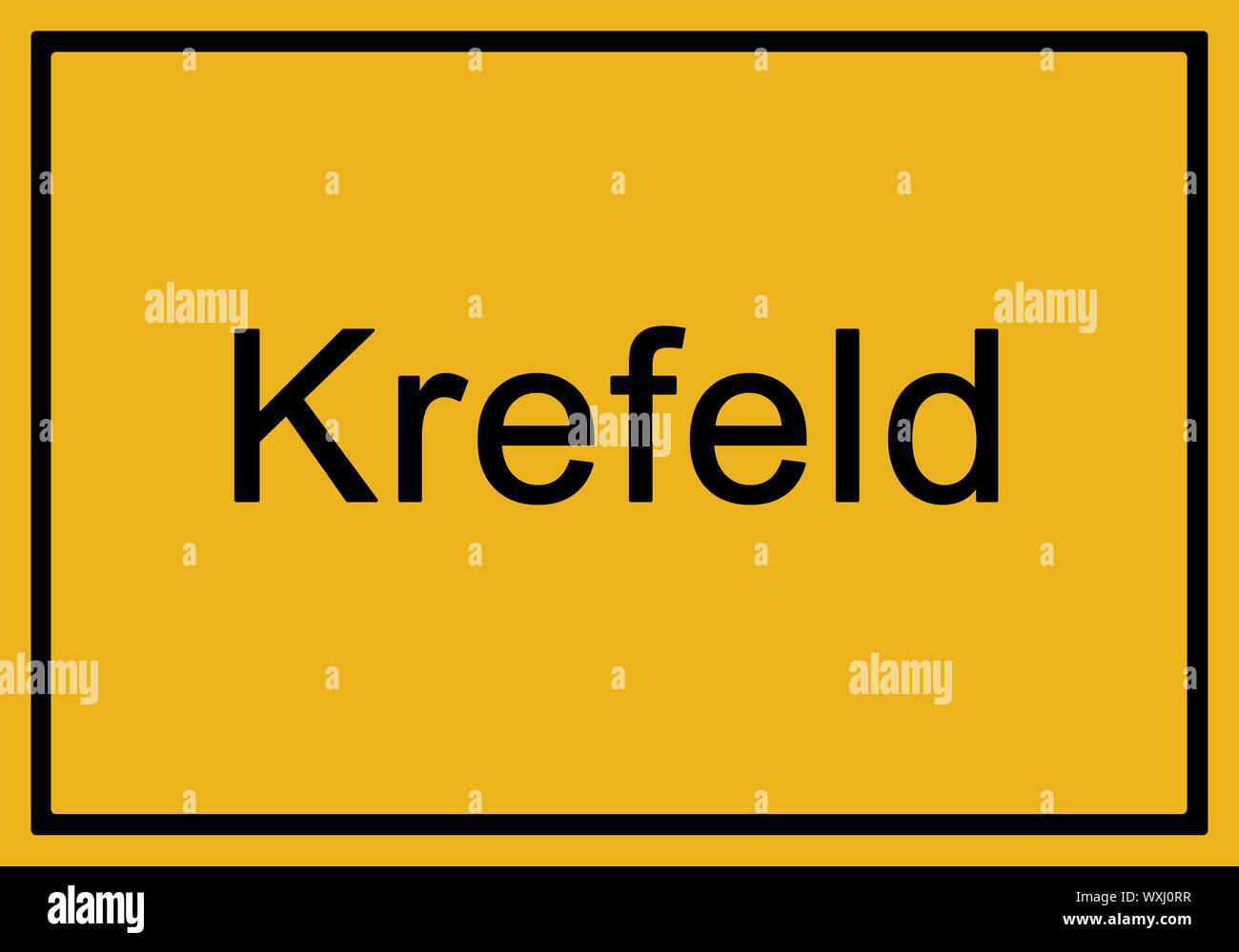 Typical german yellow city sign Krefeld Stock Photo - Alamy