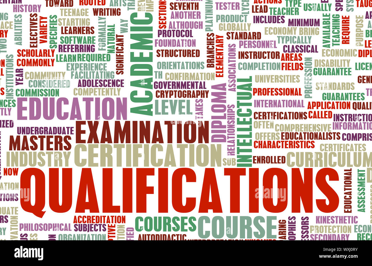 Qualifications in Business and Education as Art Stock Photo - Alamy