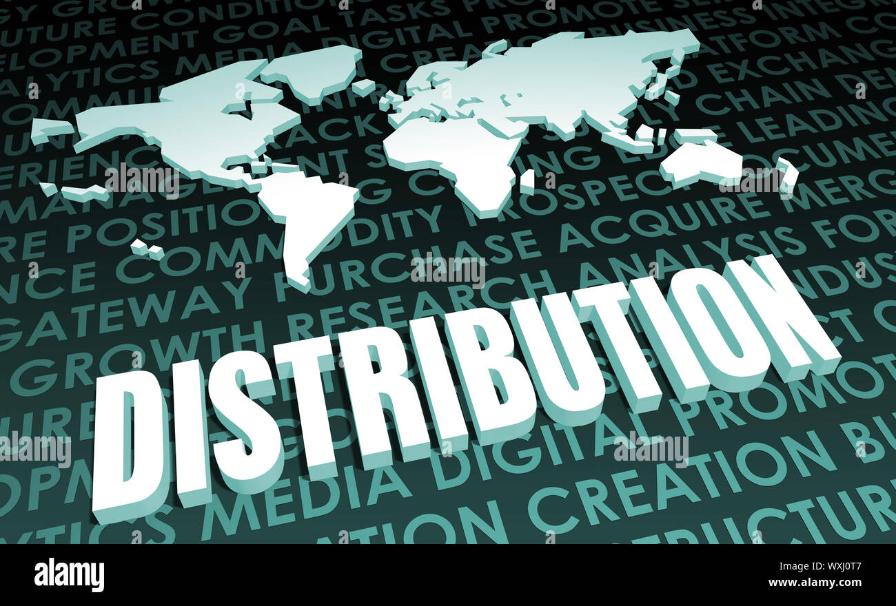 Distribution Industry Global Standard on 3D Map Stock Photo - Alamy
