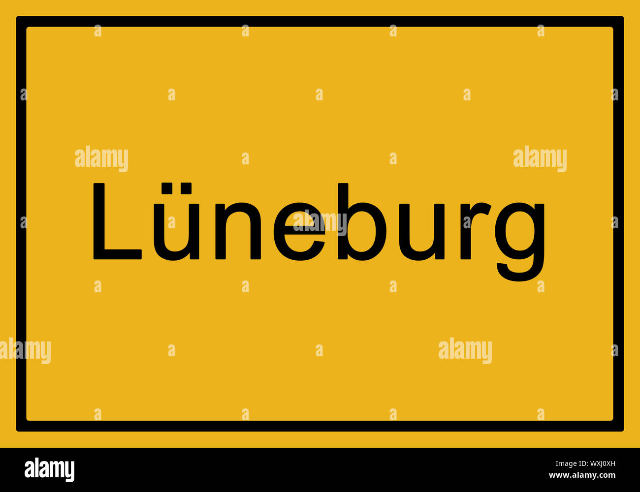 Typical german yellow city sign Lüneburg Stock Photo - Alamy