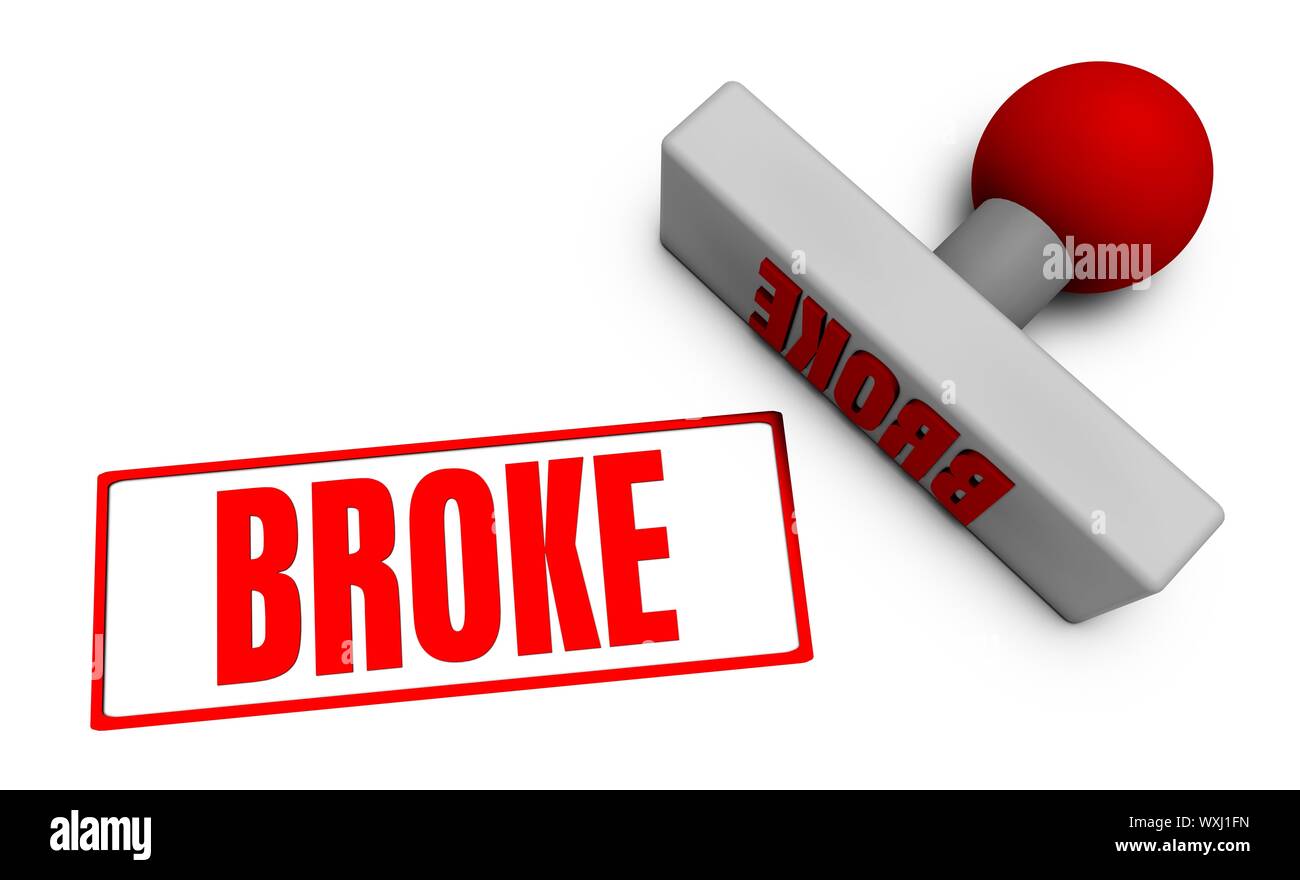 Broke Stamp or Chop on Paper Concept in 3d Stock Photo - Alamy