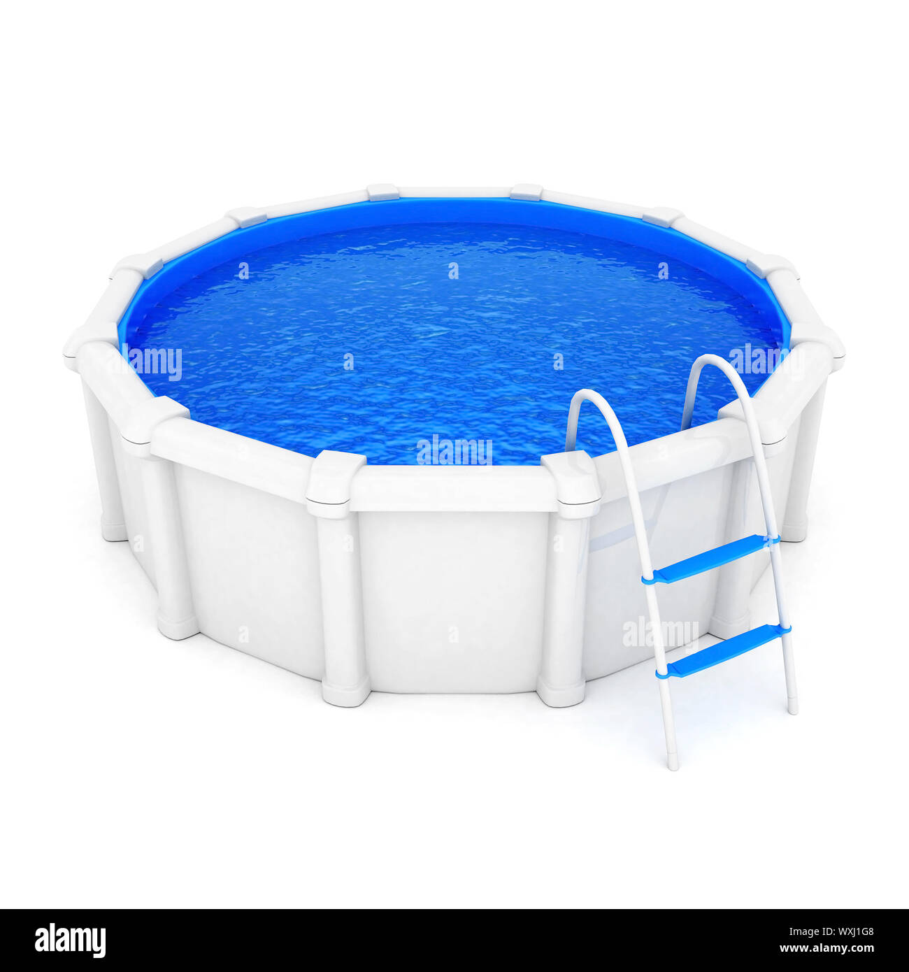 pool filled with water on a white background Stock Photo - Alamy