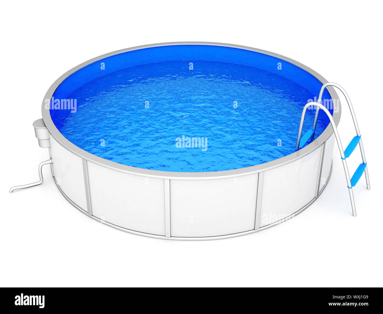 pool filled with water on a white background Stock Photo - Alamy