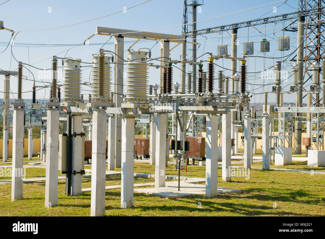 high voltage substation Stock Photo - Alamy