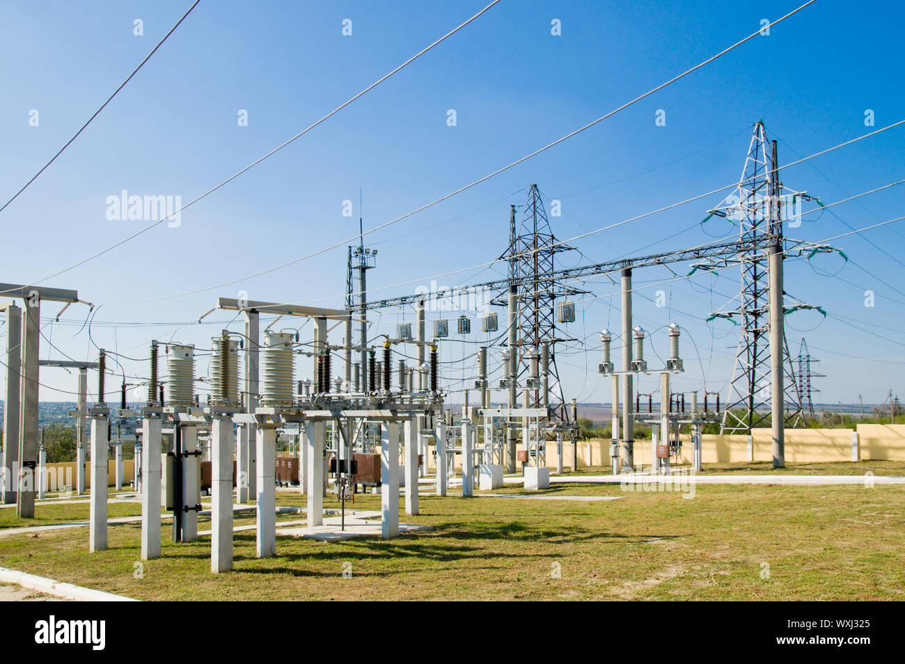 high voltage substation Stock Photo - Alamy