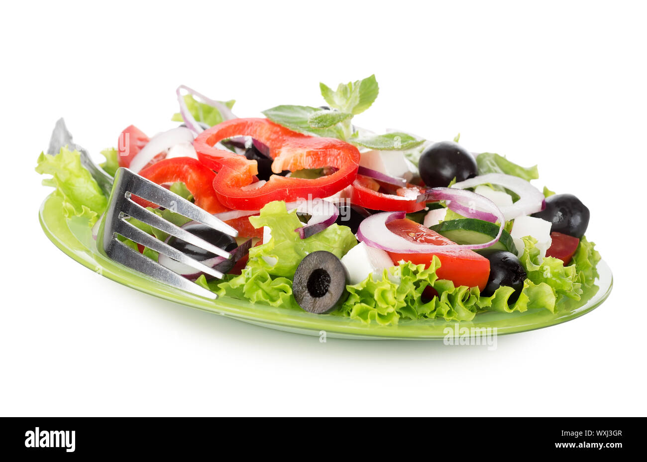Vegetable salad isolated on a white background Stock Photo - Alamy