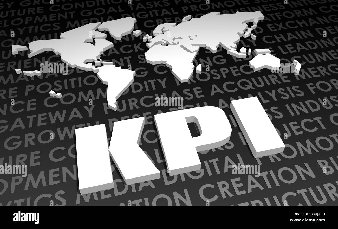 KPI Industry Global Standard on 3D Map Stock Photo - Alamy