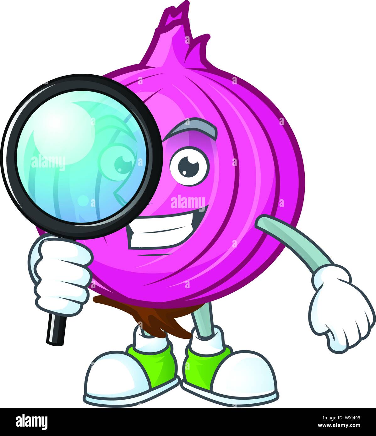 Detective red onion cartoon character with mascot Stock Vector Image ...