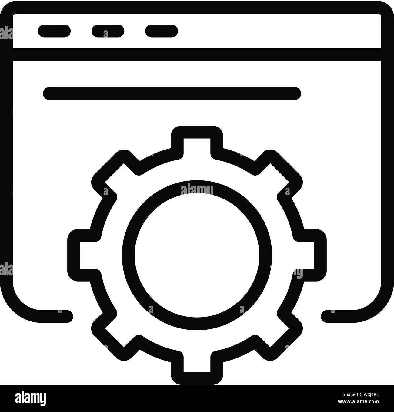 Gear Application Window Icon Outline Gear Application Window Vector