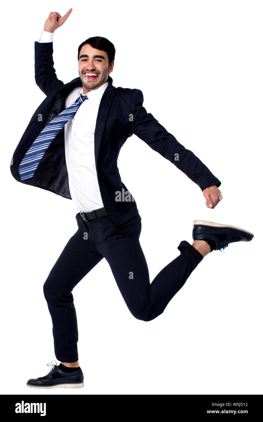 Happy successful businessman dancing in hi-res stock photography and ...