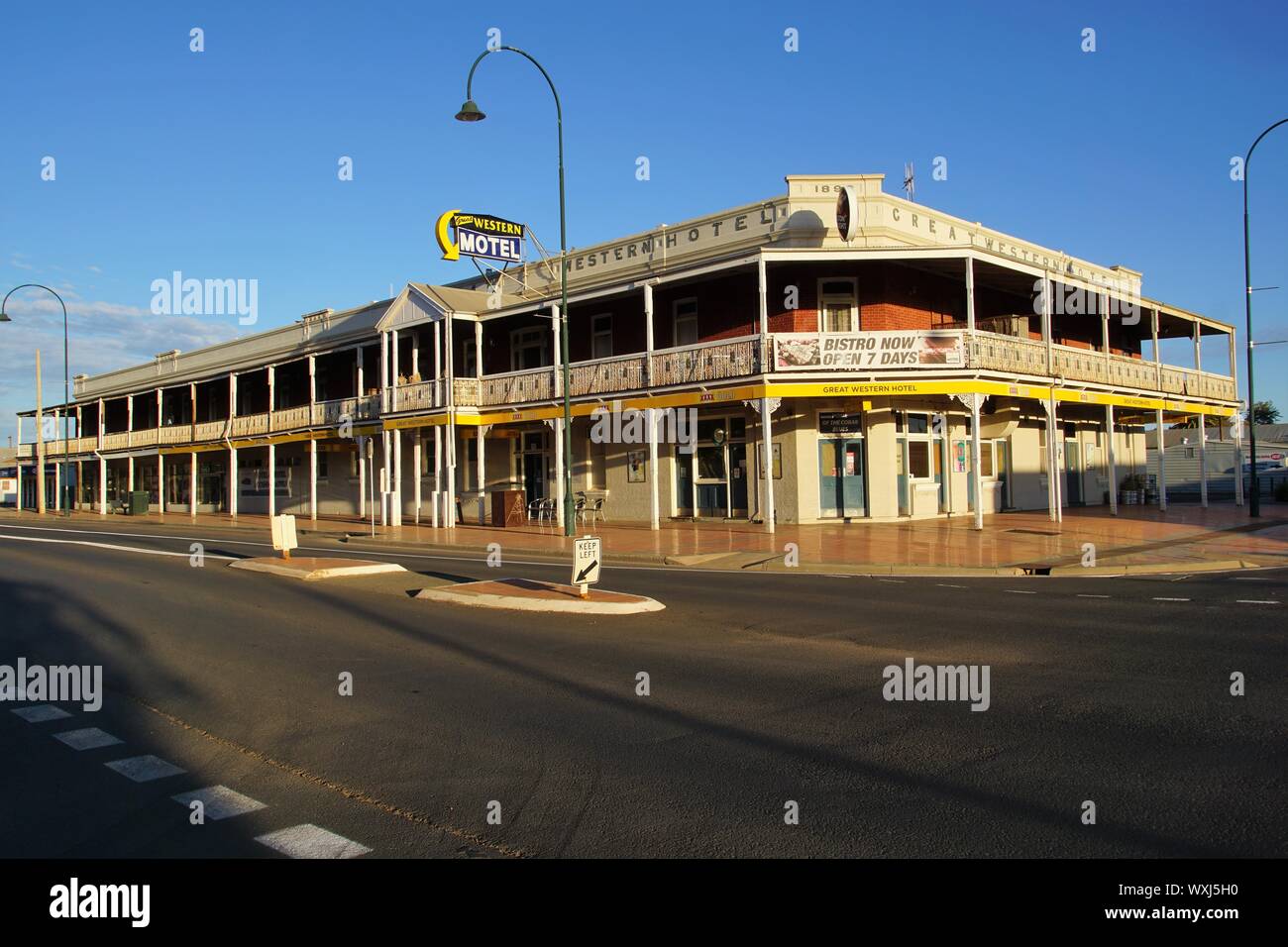Classic Australian Outback Pub Aglow in Late Afternoon Light Stock ...