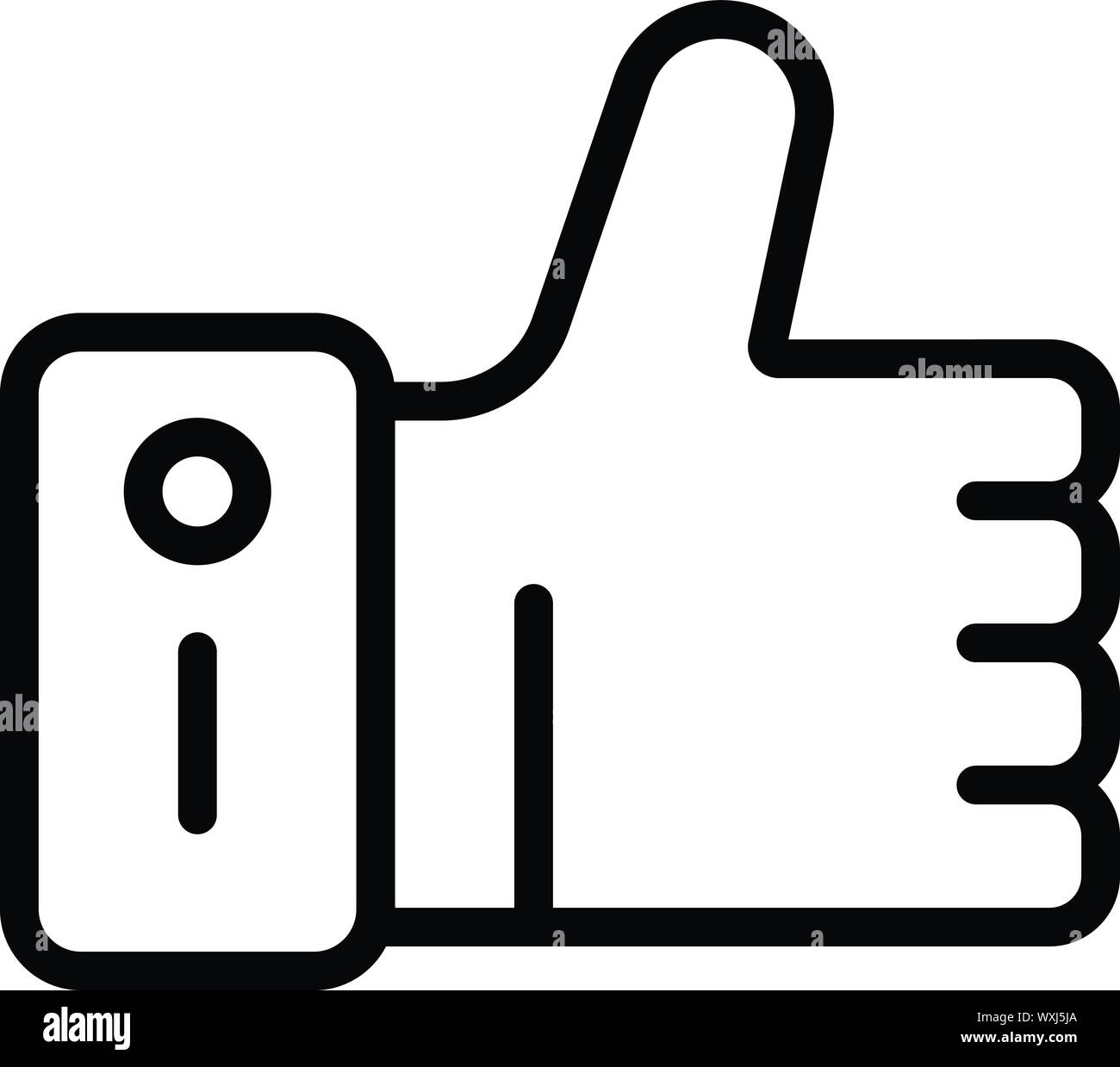 Like hand icon. Outline like hand vector icon for web design isolated ...