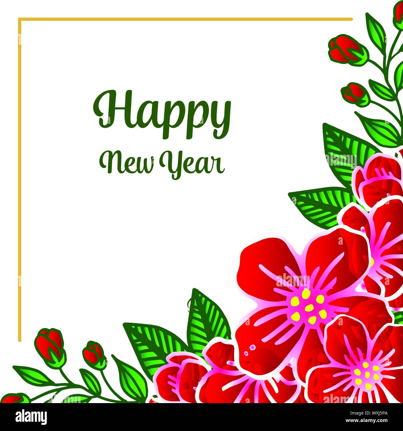 Vintage style red wreath frame for ornate of various card happy new ...