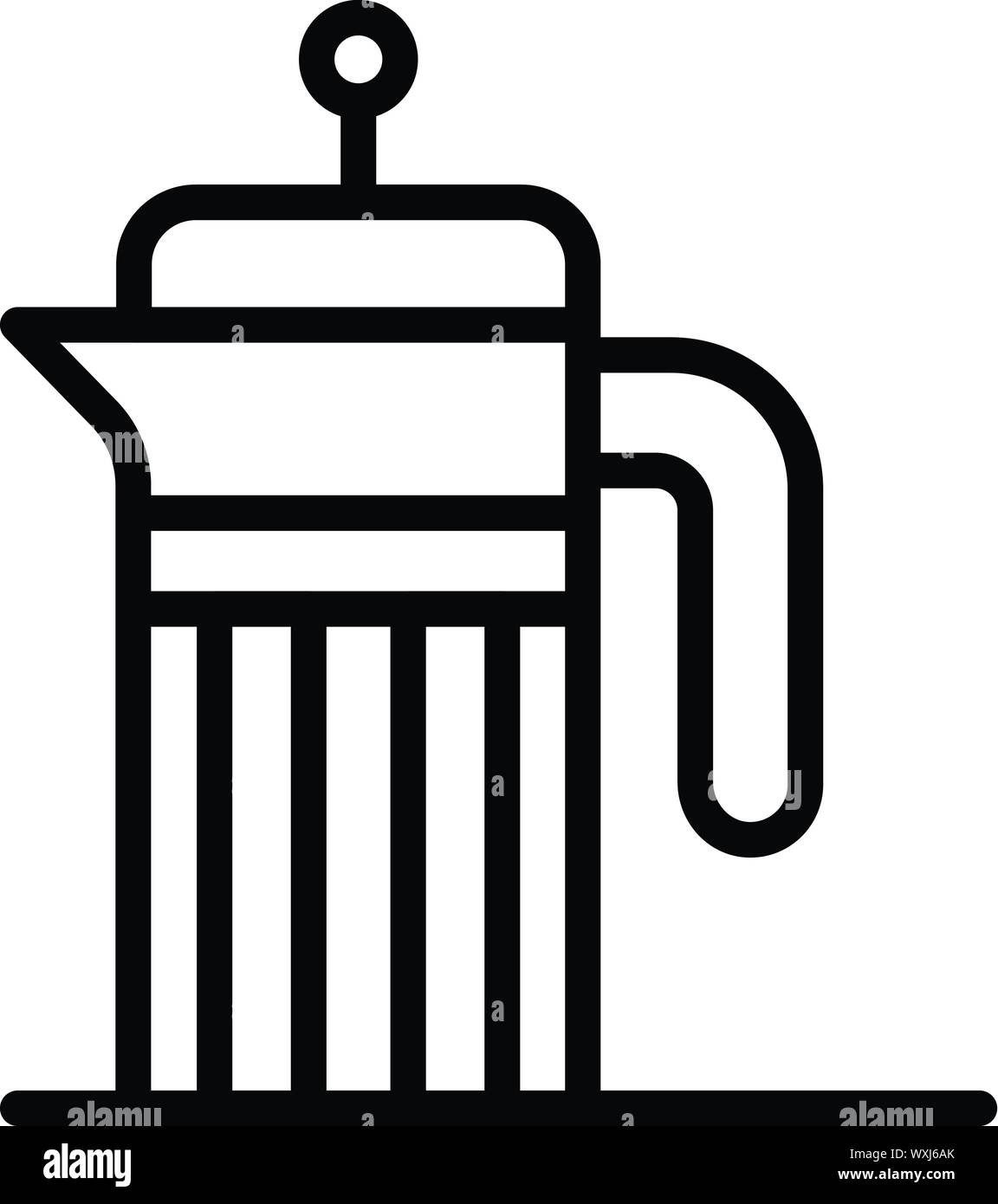 French press icon. Outline french press vector icon for web design ...