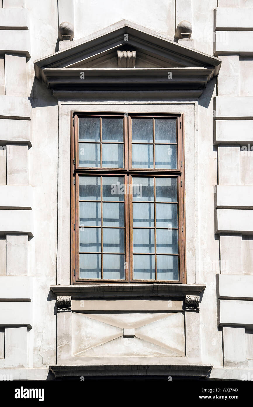 Image of a wooden window on a old house Stock Photo - Alamy