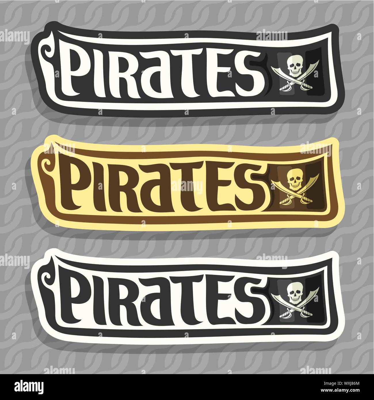 Vintage sword labels logo set hi-res stock photography and images - Alamy