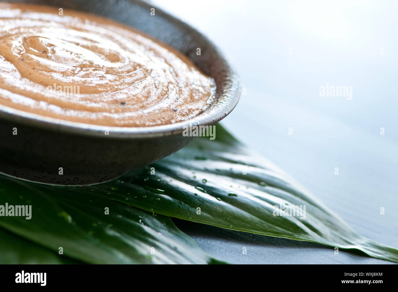 Natural body care green tea scrub closeup Stock Photo - Alamy