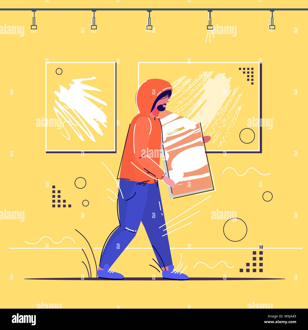 Burglary crime scene Stock Vector Images - Alamy