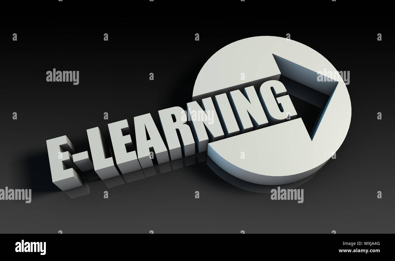 E-Learning Concept With an Arrow Going Upwards 3D Stock Photo - Alamy