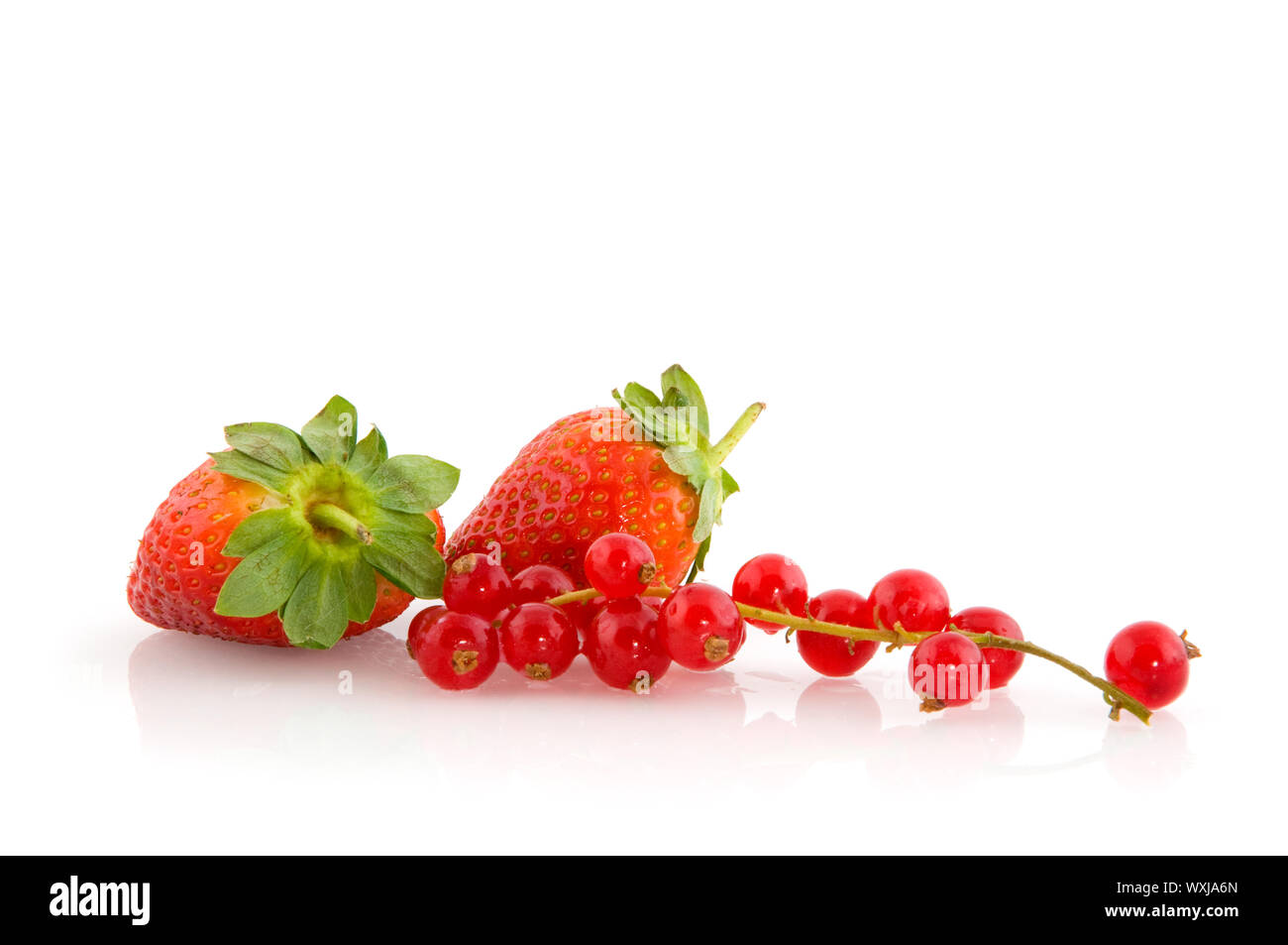 strawberries and red currents as juicy fruit Stock Photo - Alamy
