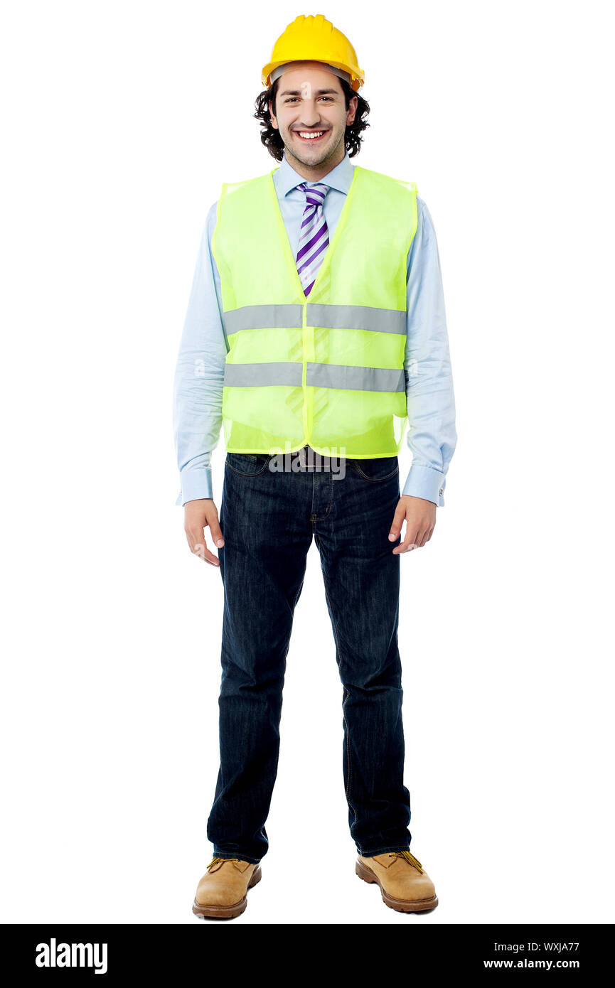Full length image of handsome male engineer Stock Photo - Alamy