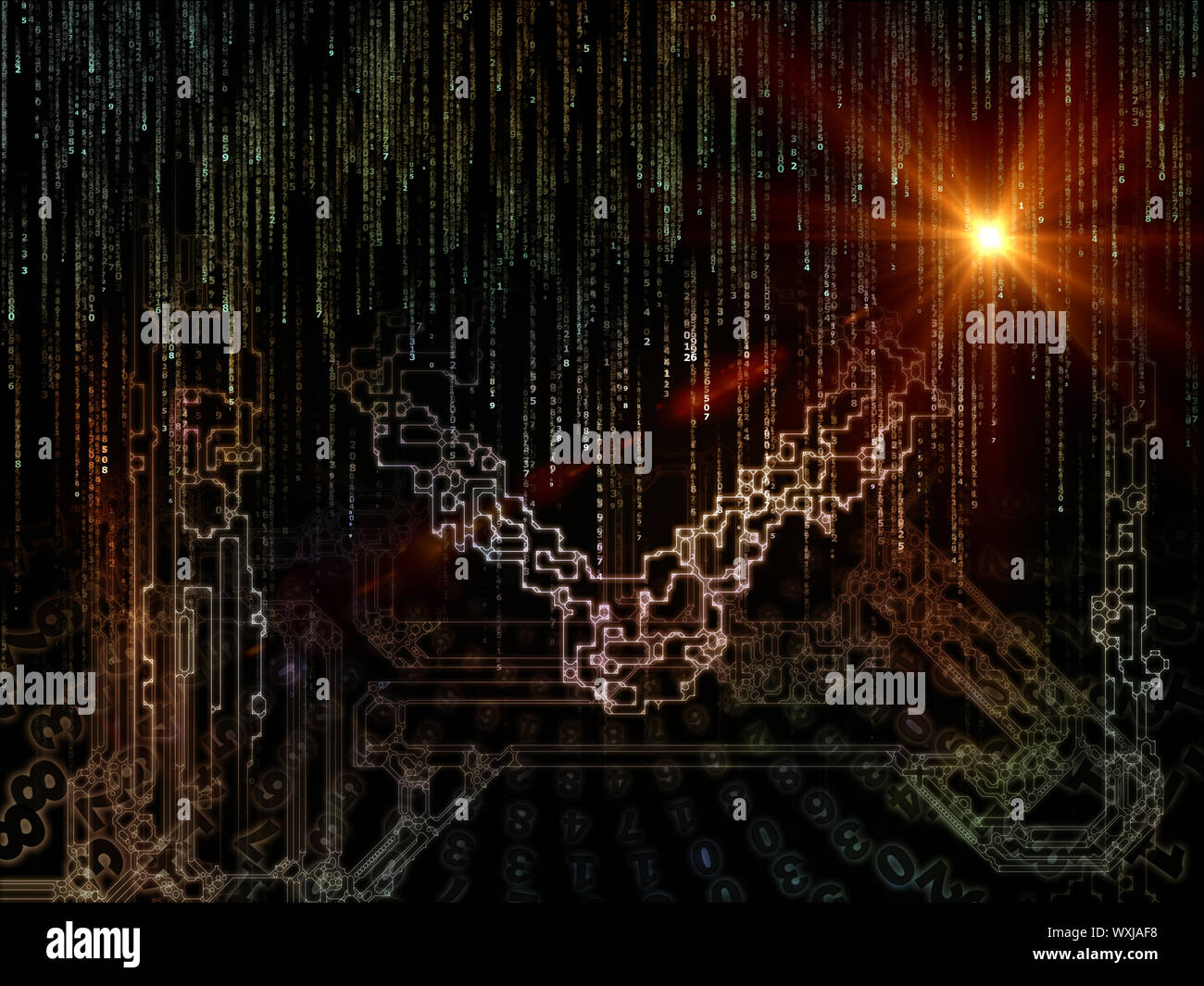 Backdrop design of numbers and space division elements to provide ...