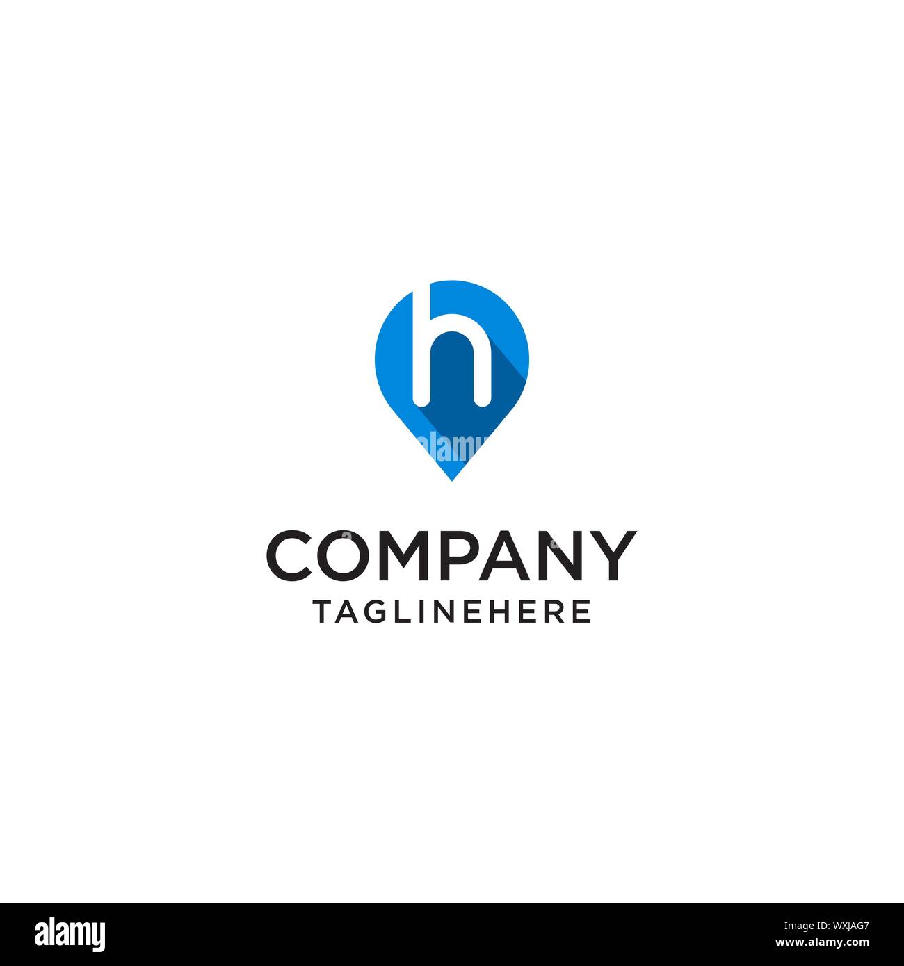 Letter H With Map Pointer logo design concept template Stock Vector ...