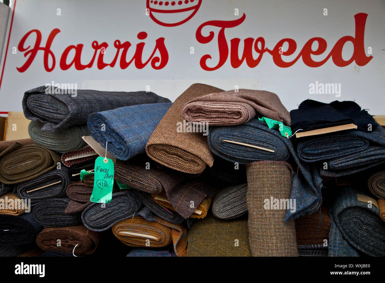 Paño de lana de Harris. Harris Tweed. North Harris Island. Outer ...