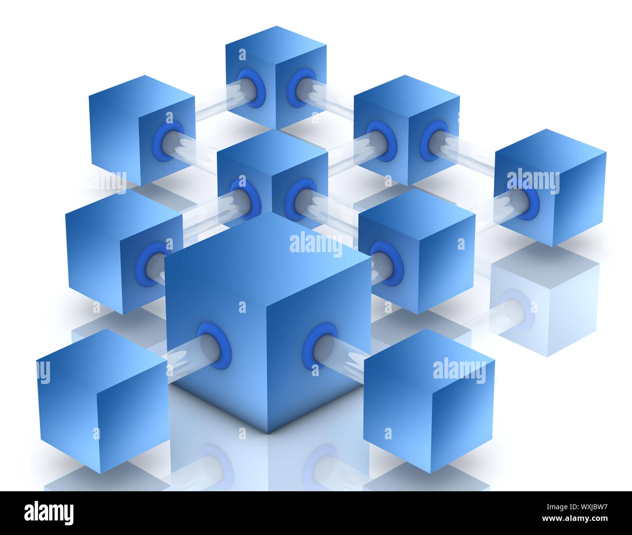 Abstract 3d Network Concept Illustration On White Background Stock
