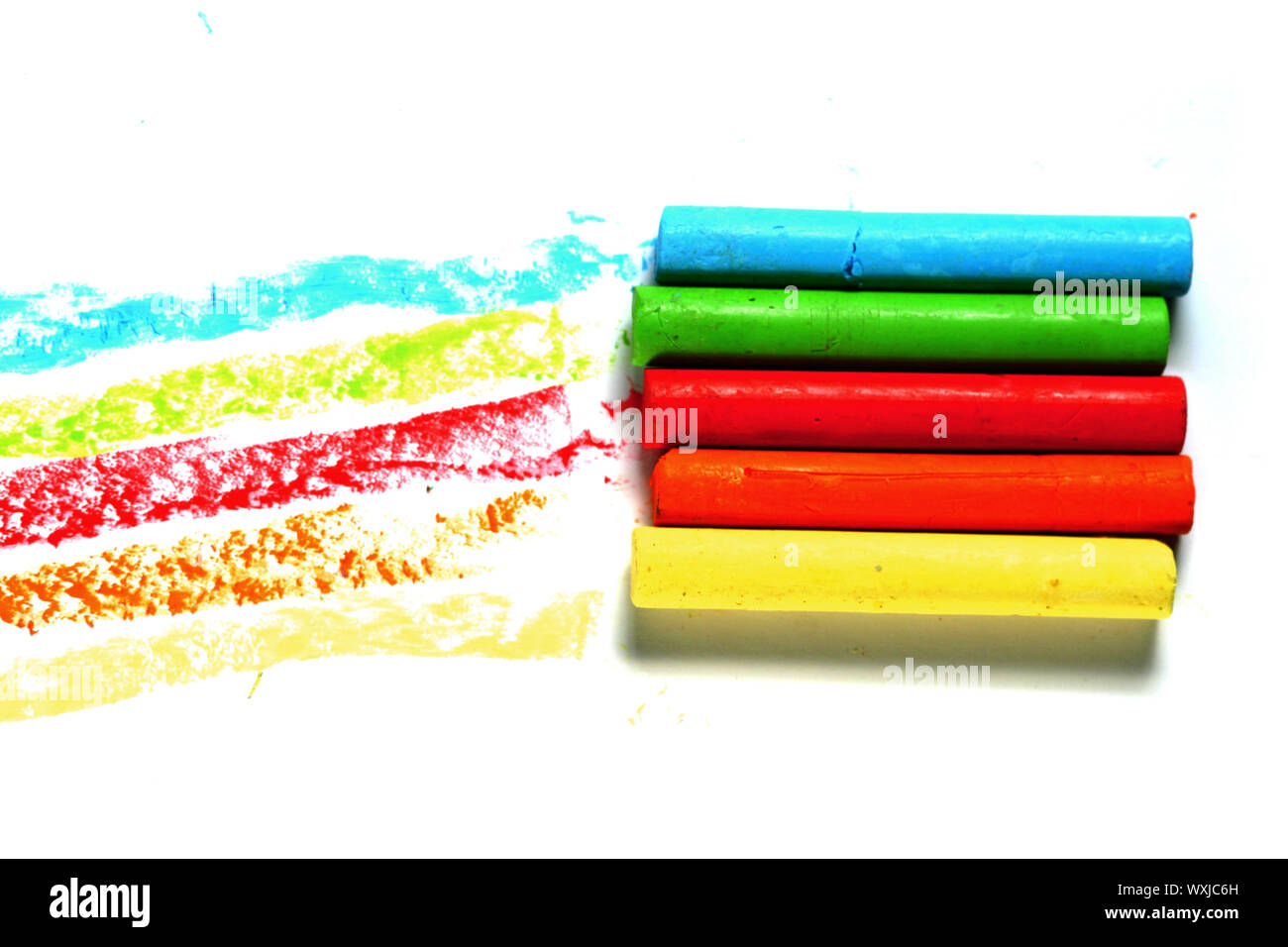 colored paint hand art on white paper Stock Photo - Alamy