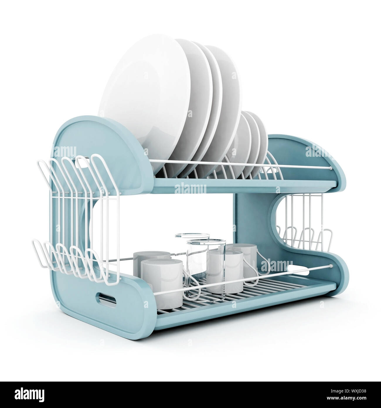 clean dishes isolated on white background Stock Photo - Alamy