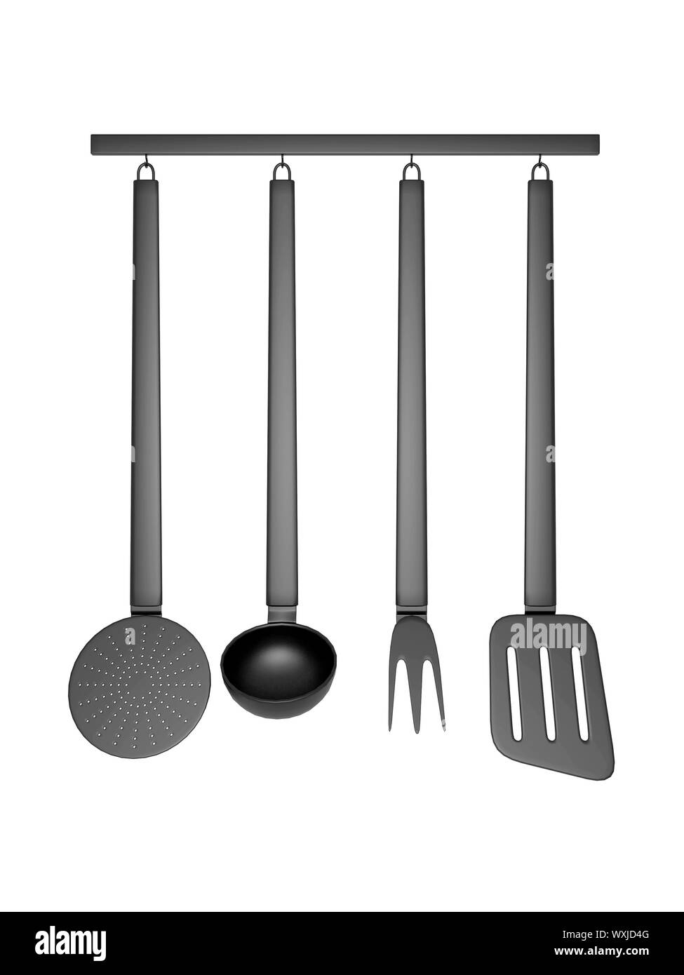 kitchen utensils isolated on white background Stock Photo - Alamy
