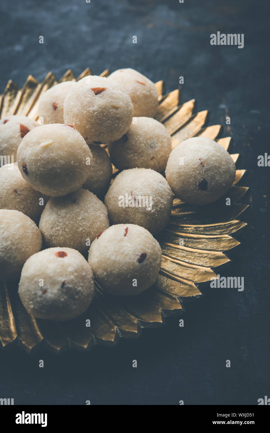 Rava Laddu or Semolina Laddoo Or Rawa Ladu, a popular sweet dish from ...