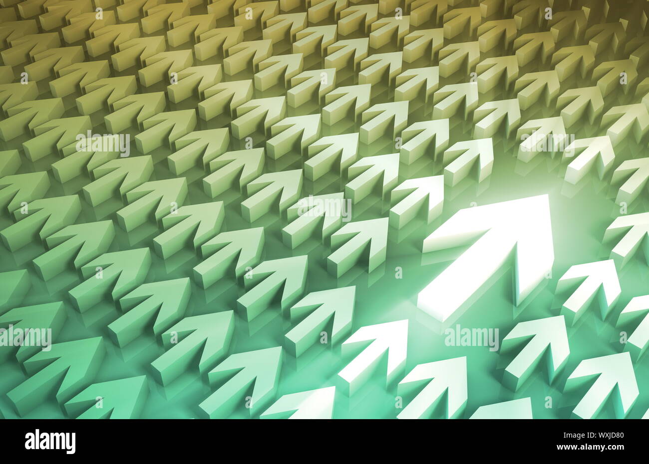 Arrows Abstract Concept with Glowing Large Arrow Stock Photo - Alamy