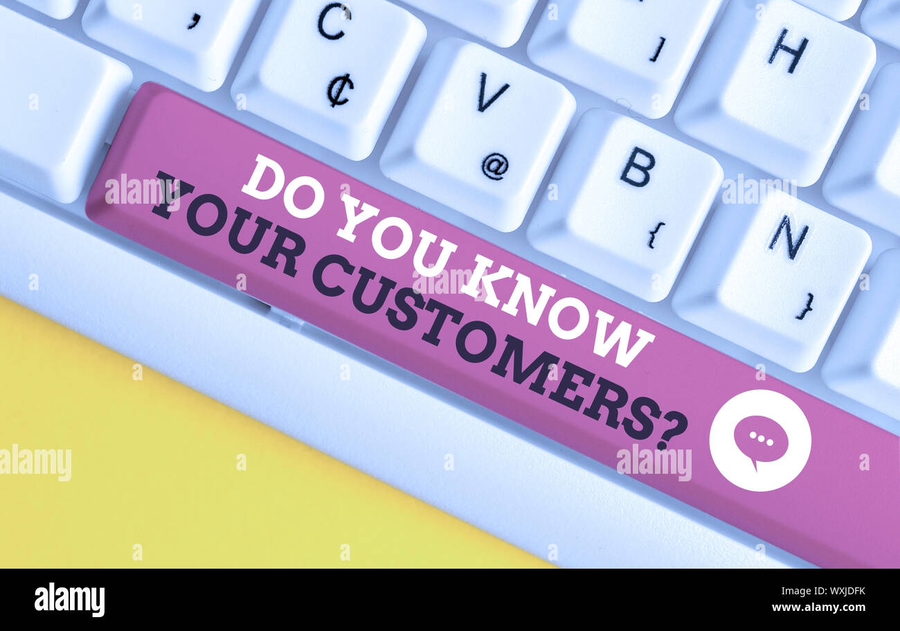 Writing note showing Do You Know Your Customers question. Business ...