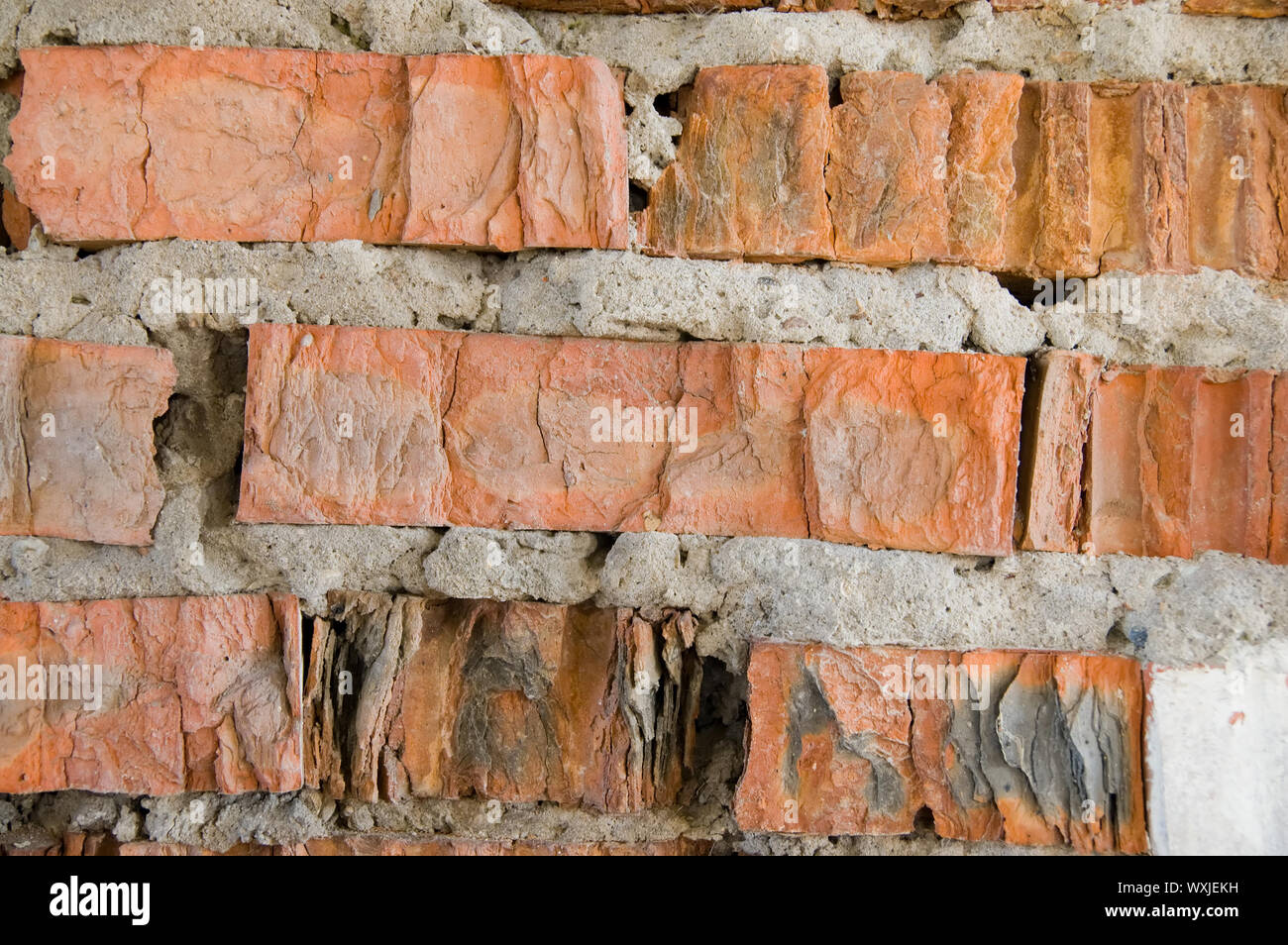 broken red brick wall Stock Photo - Alamy