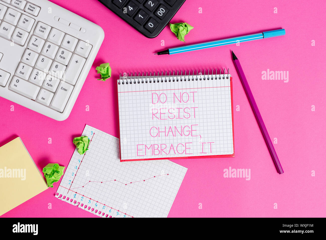 Handwriting text writing Do Not Resist Change Embrace It. Conceptual ...