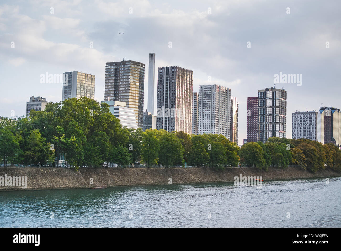 Apartment buildings next to the river Seine in Paris, France Stock ...
