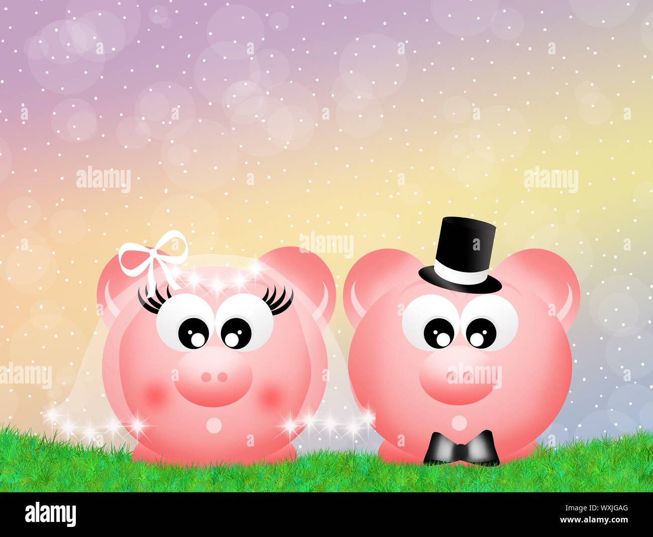 Pig love illustration hi-res stock photography and images - Alamy