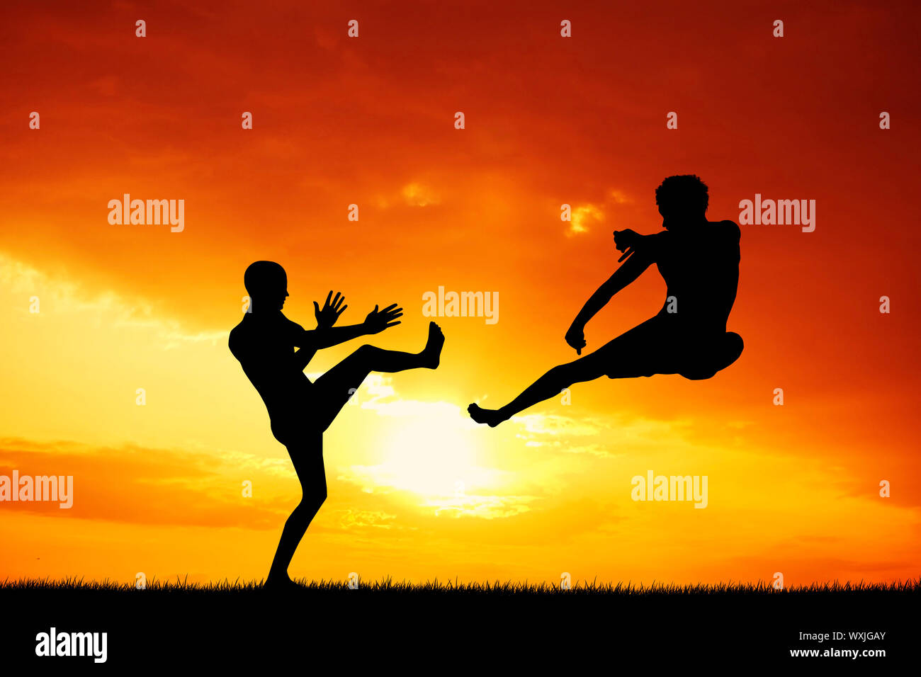 Karate training sunset hi-res stock photography and images - Alamy