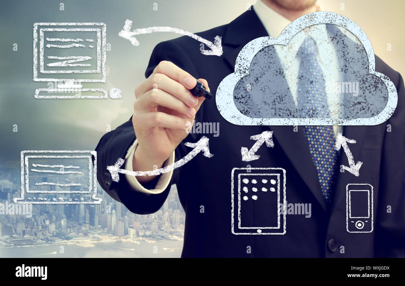 Cloud computing, technology connectivity concept Stock Photo - Alamy