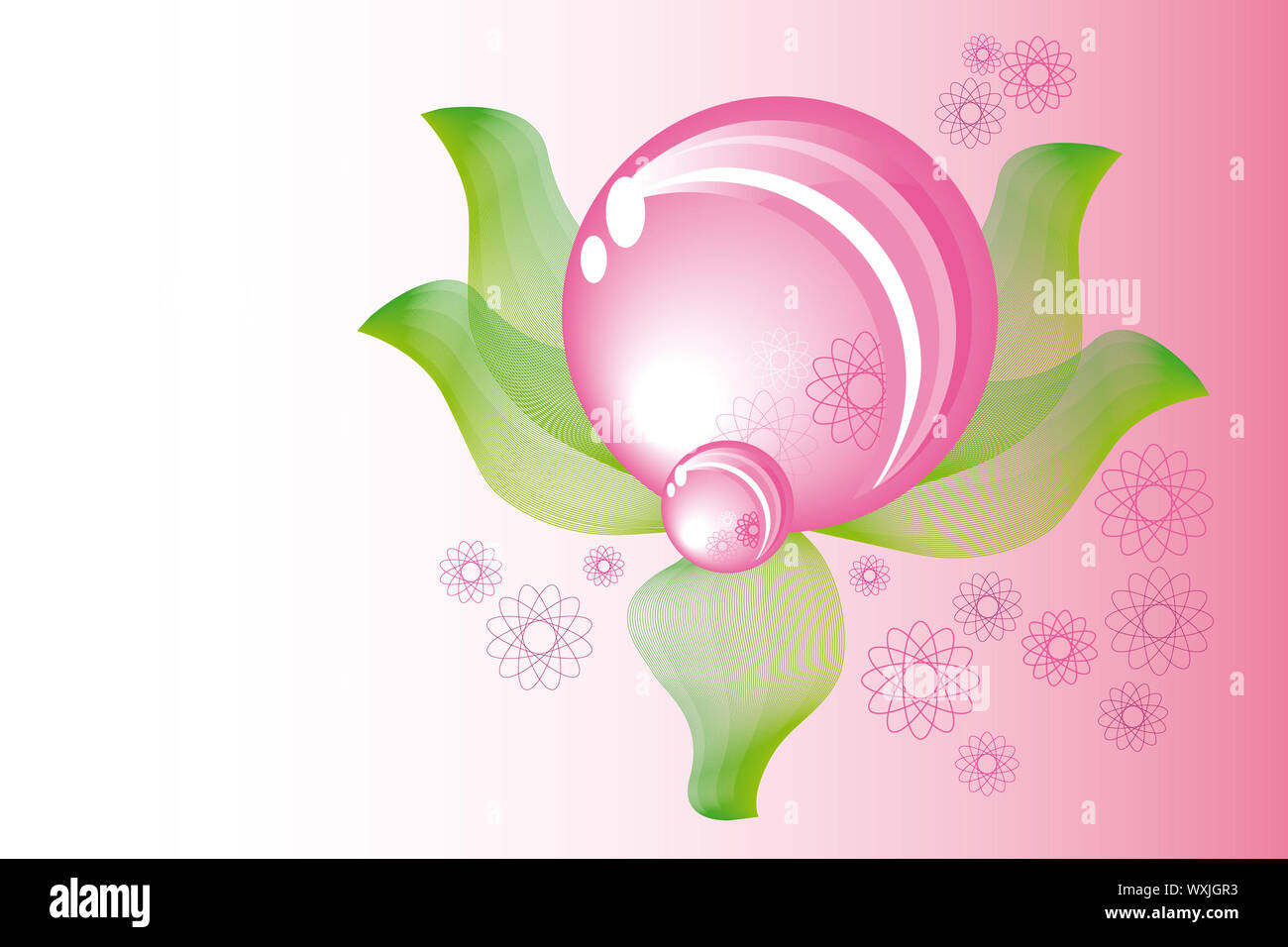 abstract pink spring sphere with leaves Stock Photo - Alamy
